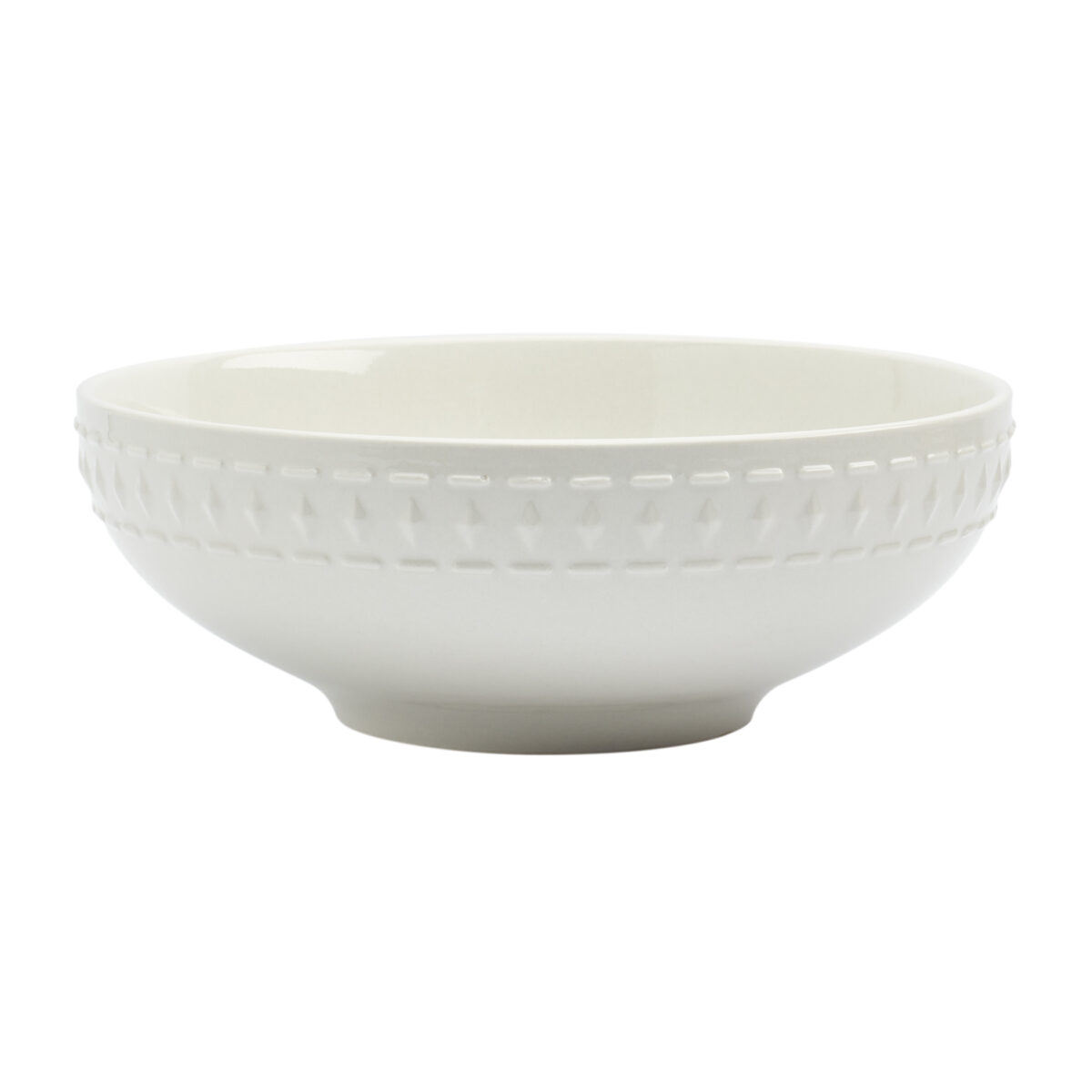 3-Piece Bloom Embossed White Porcelain Serving Bowls Set