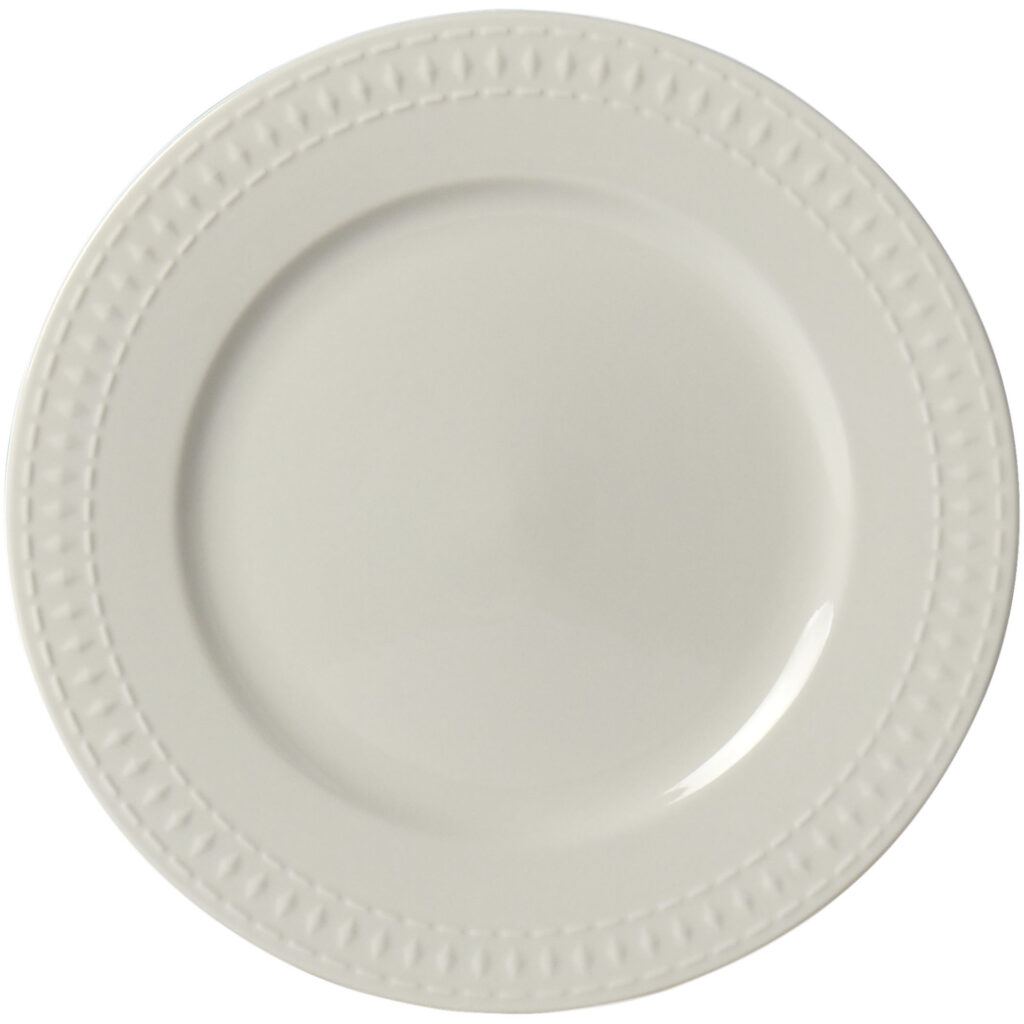 12-Piece Bloom Embossed White Porcelain Dinnerware Set