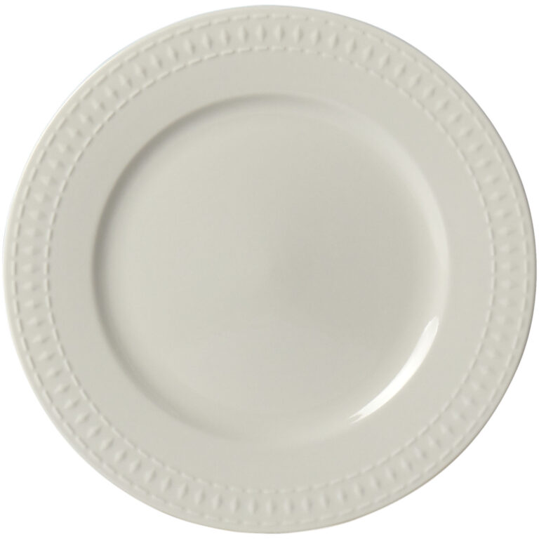 12-Piece Bloom Embossed White Porcelain Dinnerware Set