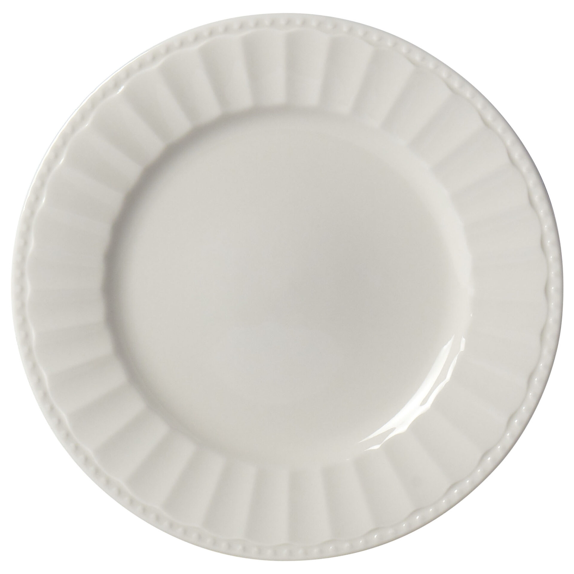 12-Piece Mosaico Embossed White Porcelain Dinnerware Set