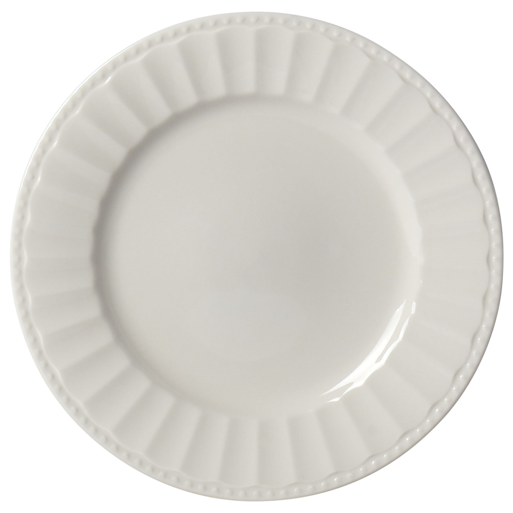 12-Piece Mosaico Embossed White Porcelain Dinnerware Set