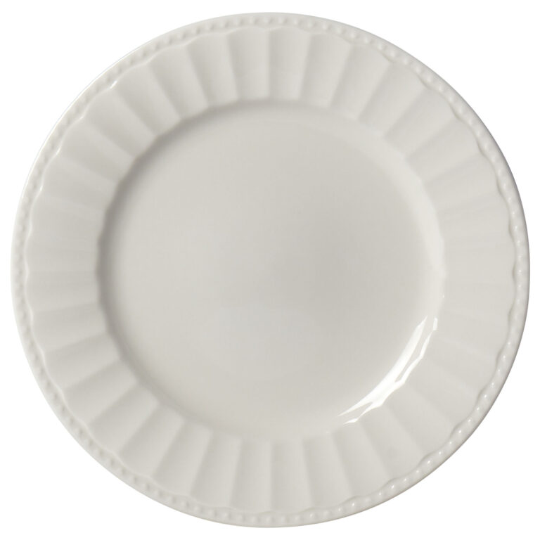 12-Piece Mosaico Embossed White Porcelain Dinnerware Set