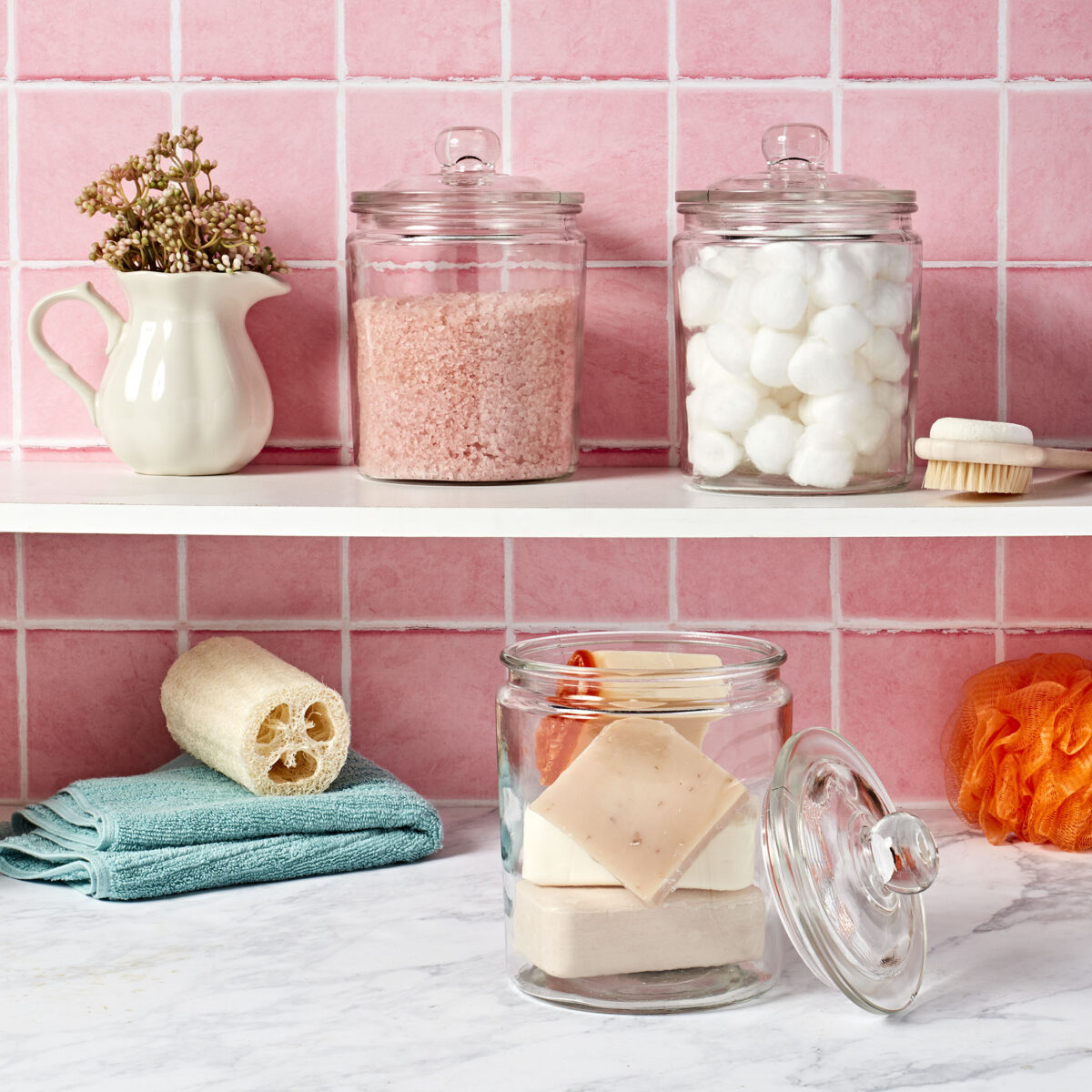 3-PIECE GLASS APOTHECARY STORAGE JARS SET, 2 L