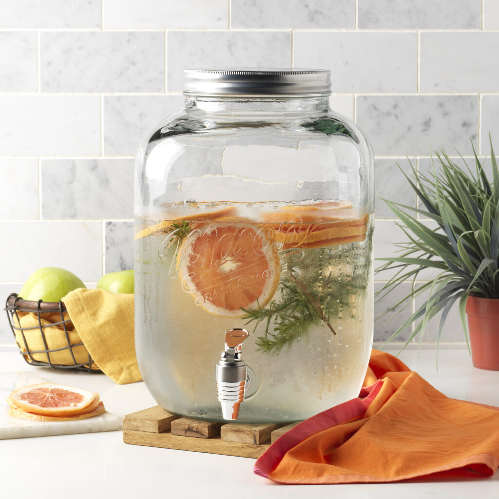 3-Gallon Glass Drink Dispenser with Lid